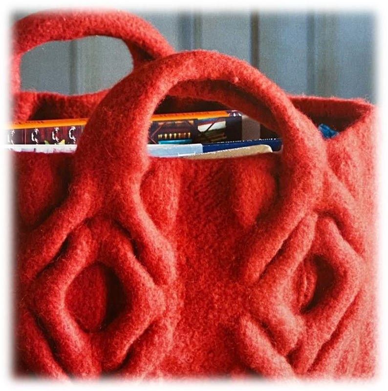 Stunning Knitted Felted Cable Bag Pattern Beautiful Felt Design for A ...