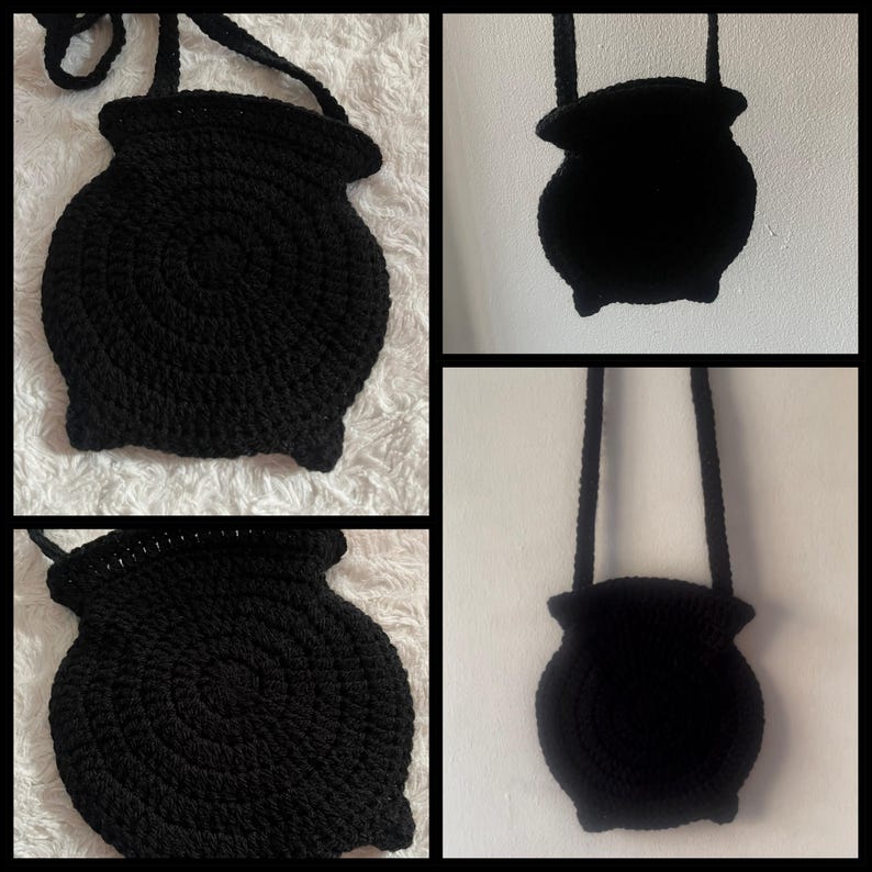 Witch’s Cauldron Crochet Bag Pattern Halloween Crossbody Bag, Spooky ...