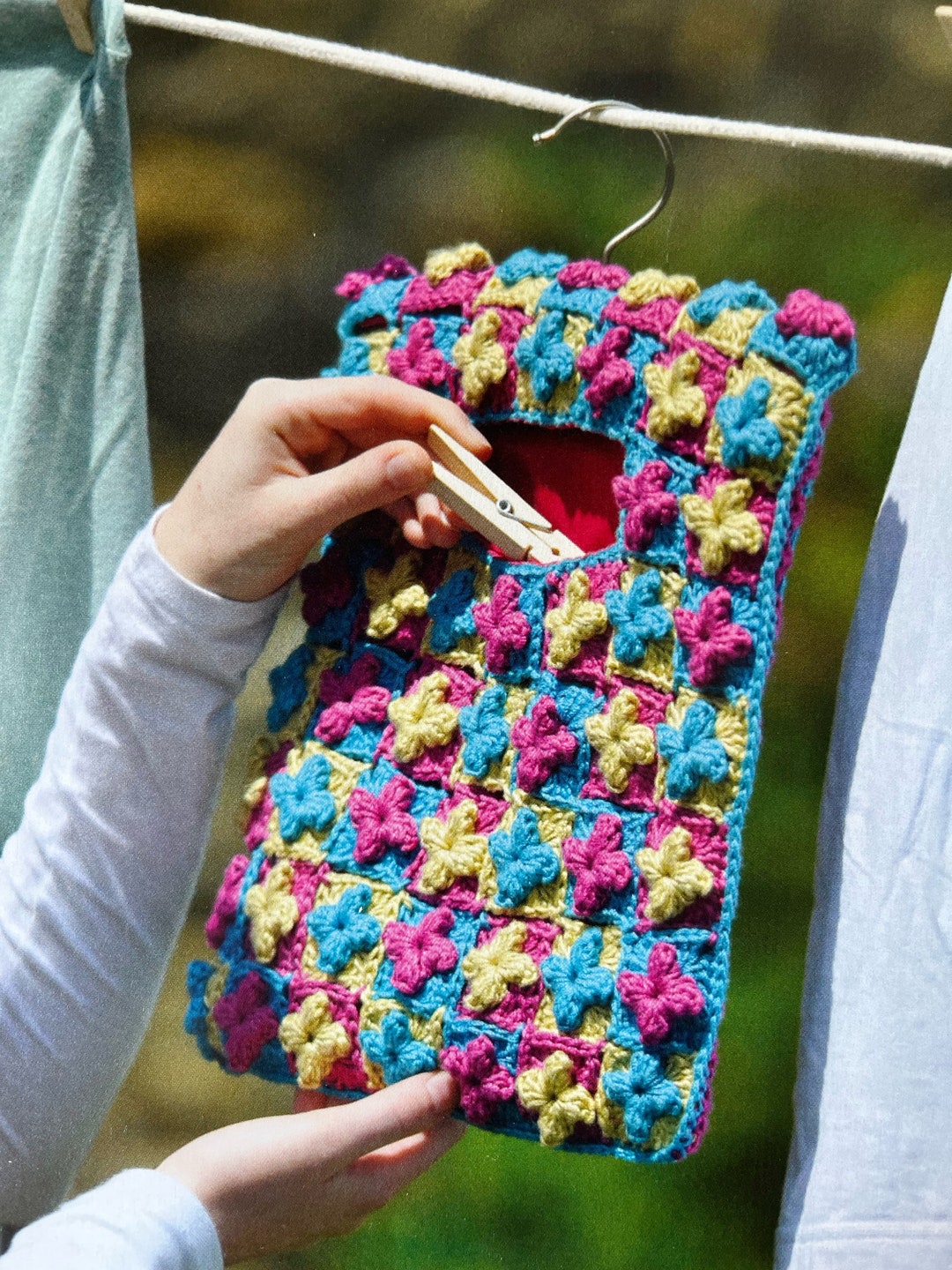 Crochet Granny Square Motif Peg Bag PDF Pattern - Etsy