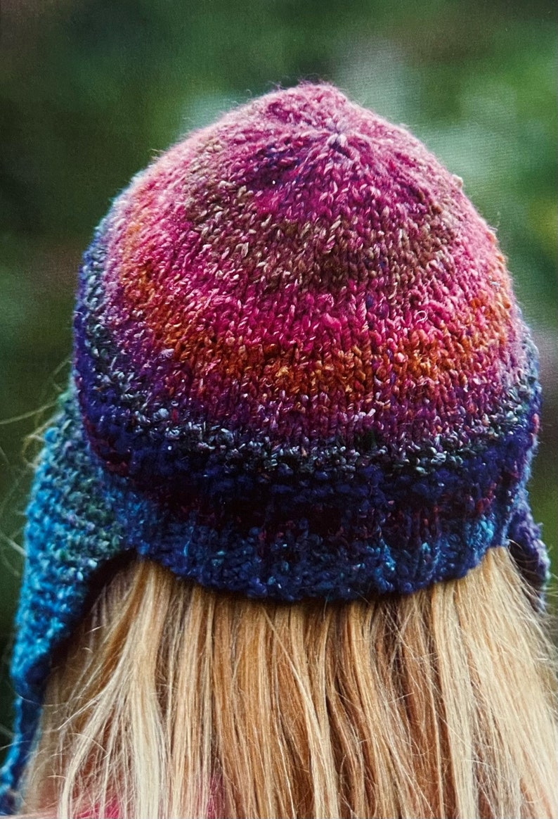 Knitted Cosy Warm Hat Pattern Use Variegated Yarn to Make an Ear Flap ...