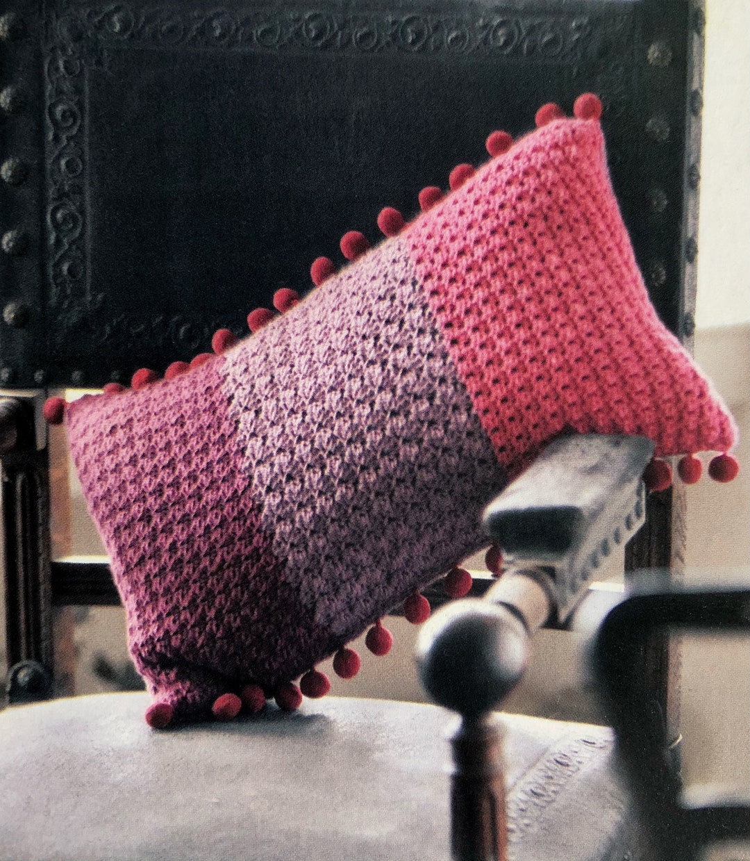 Beautiful Crochet Bobble Edge Cushion Pattern Easy Comfy Textured ...