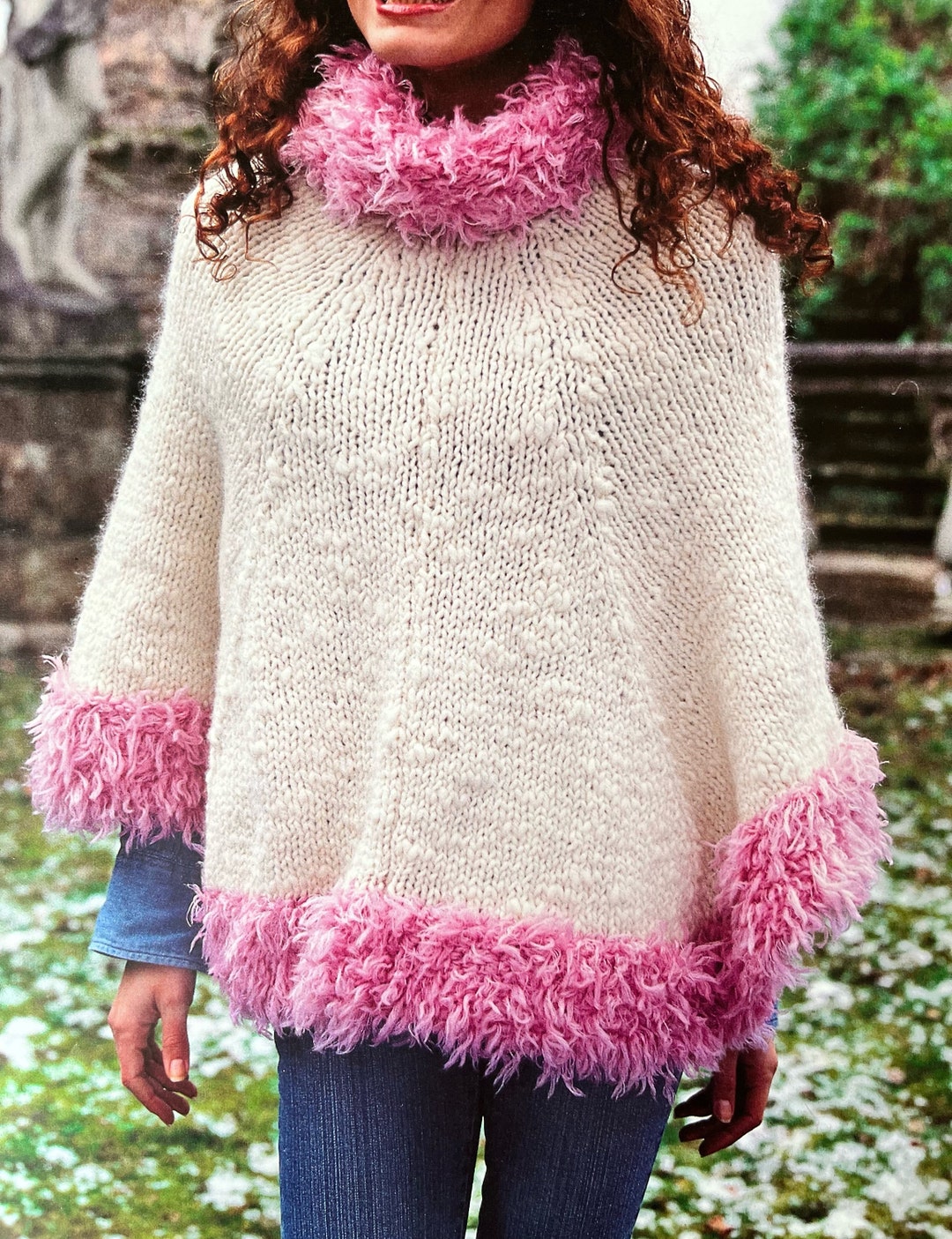 Cosy Fluffy Poncho Knitting Pattern A Classic Warm Stunning Knitting ...