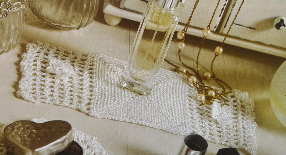 Crochet Lace Pattern Dressing Table Mats and for A Lovely Vintage Style ...