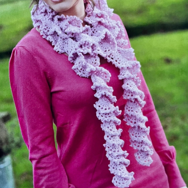 Crochet Ruffle Scarf - Etsy