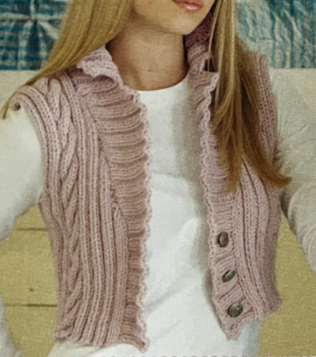 Knitted Waistcoat Pattern Cropped Cable Knit Design Ideal for Spring ...