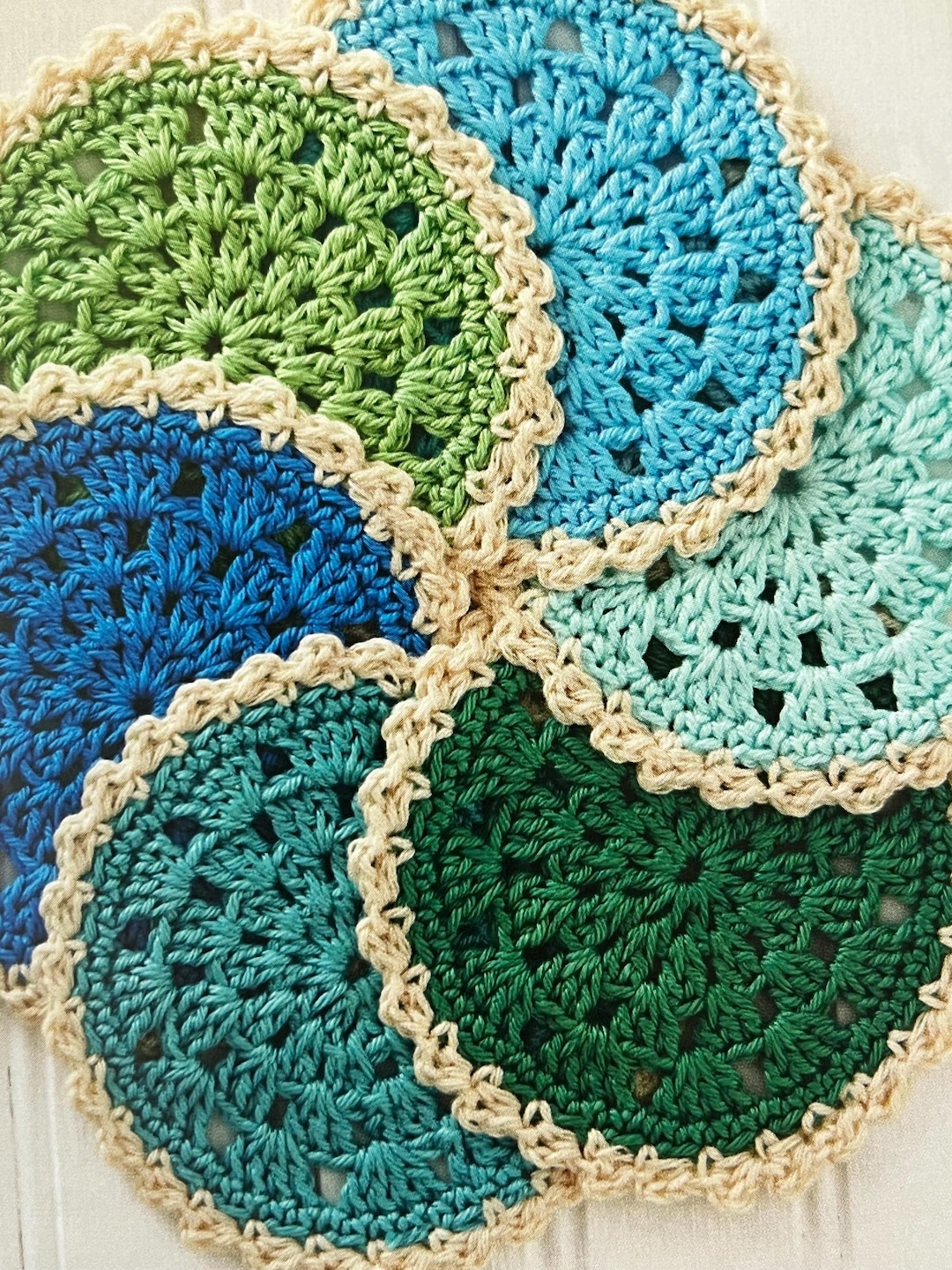 Crochet Lacy Coaster Pattern Create Pretty Colourful Little Handmade ...