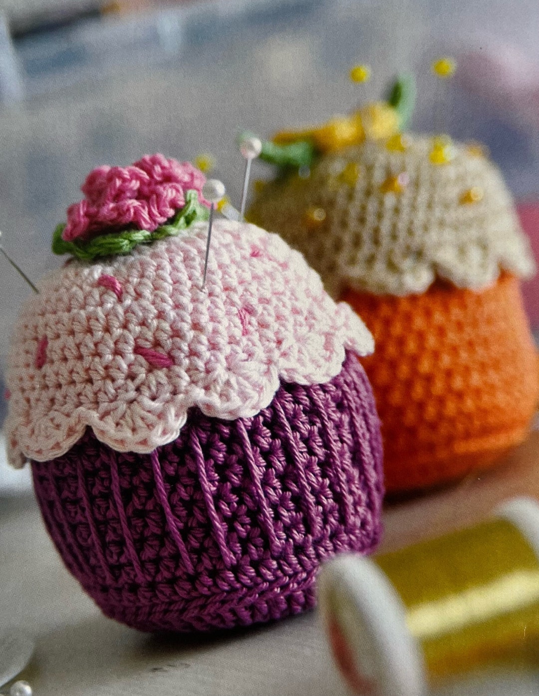 Crochet Cupcake Pattern Make Sweet Little Pin Cushions Create Yarn Cake ...