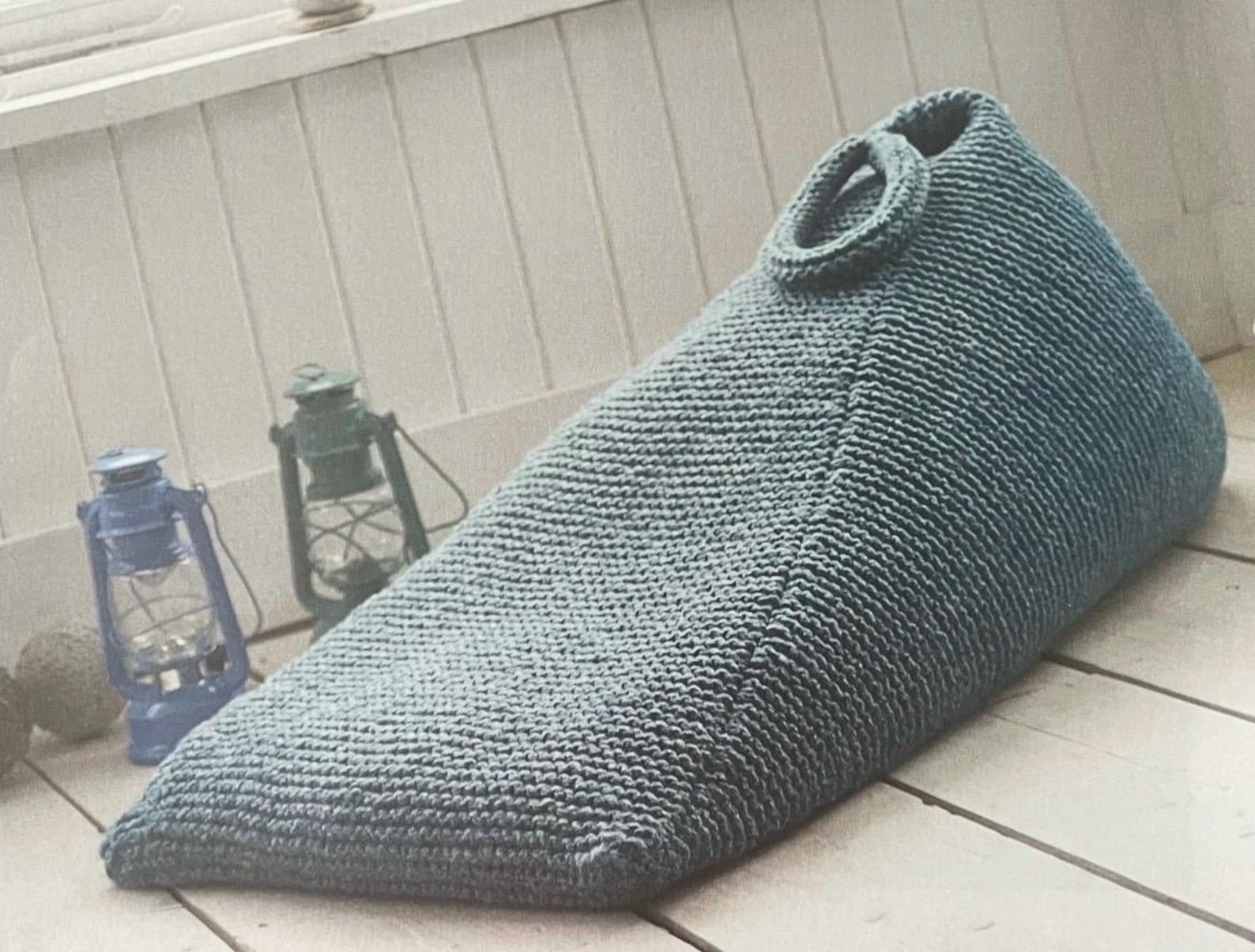 Knitted Bean Bag Pattern A Cosy Homely Wedge Shaped Floor Cushion Comfy ...