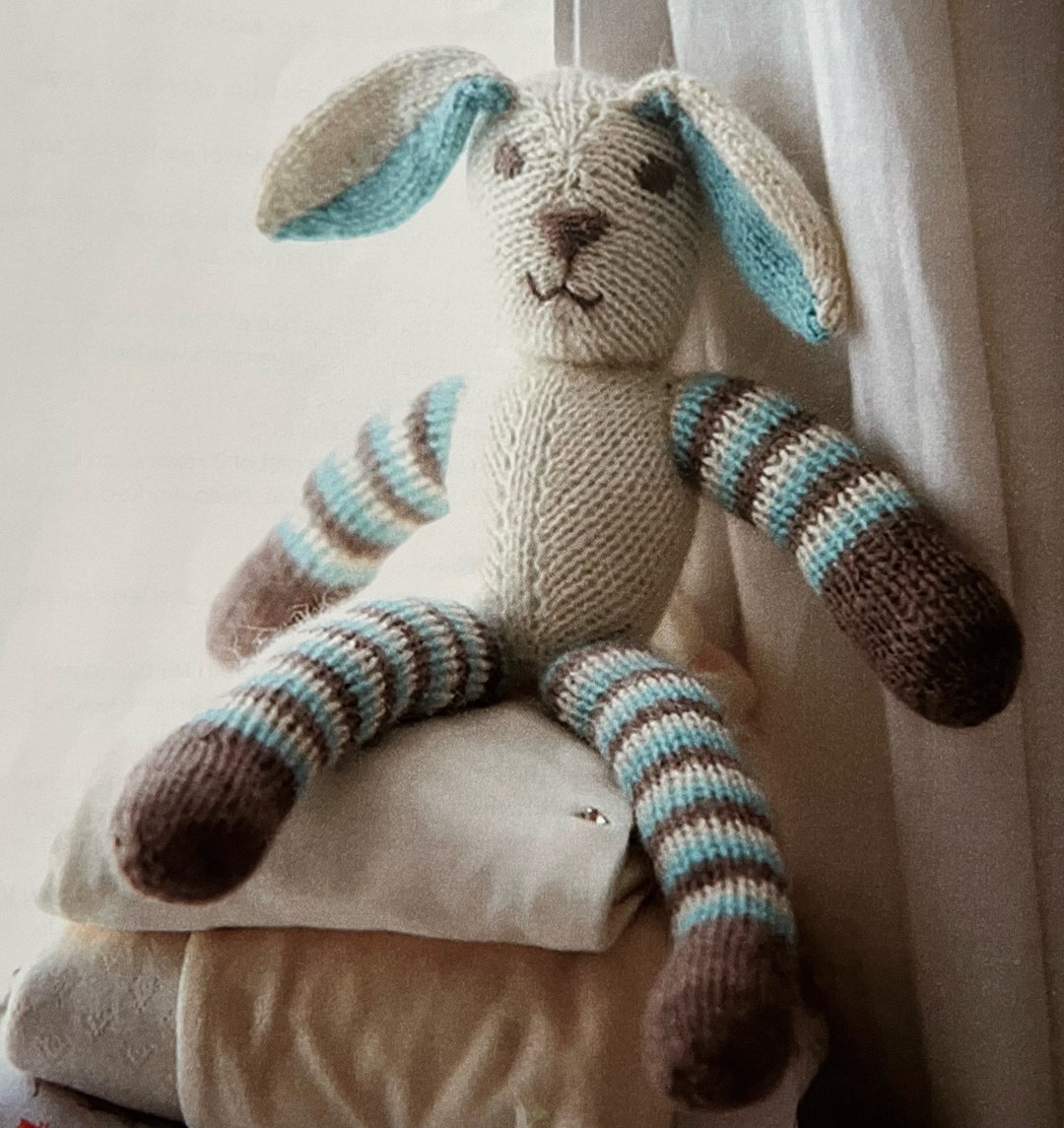 Knitted Long Eared Bunny Pattern Cute Little Rabbit Toy to Make as ...