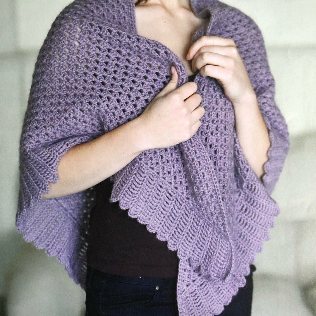Crochet Triangle Shawl Pattern A Lovely Scalloped Fluted Edging ...
