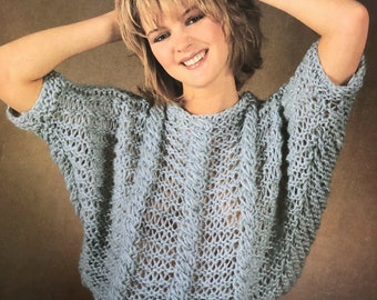 Sweater Bat Wing Bulky Knitting Pattern Instant Download - Etsy UK