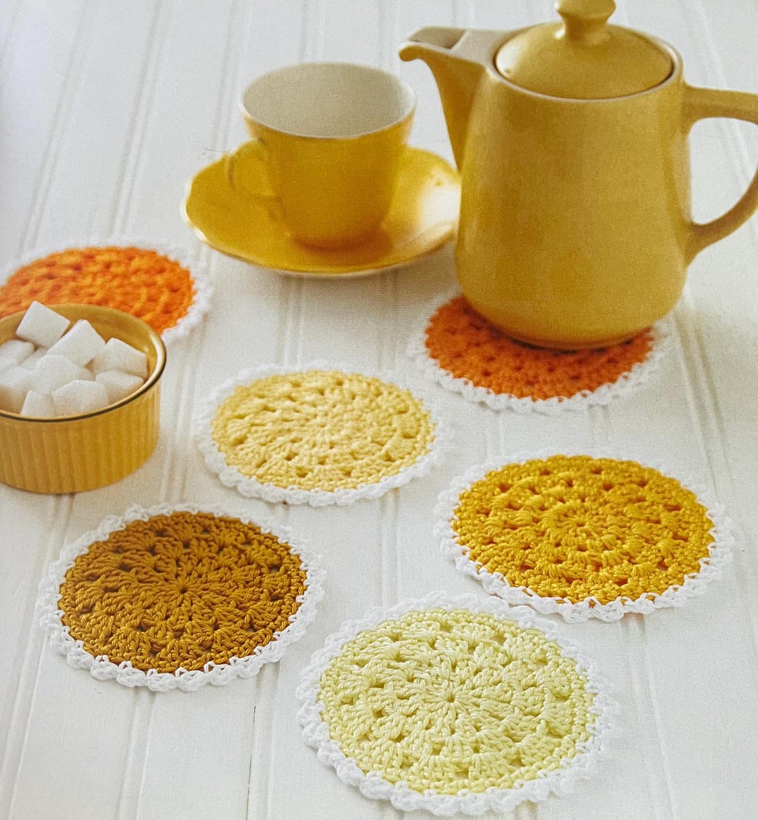 Crochet Lacy Coaster Pattern Create Pretty Colourful Little Handmade ...