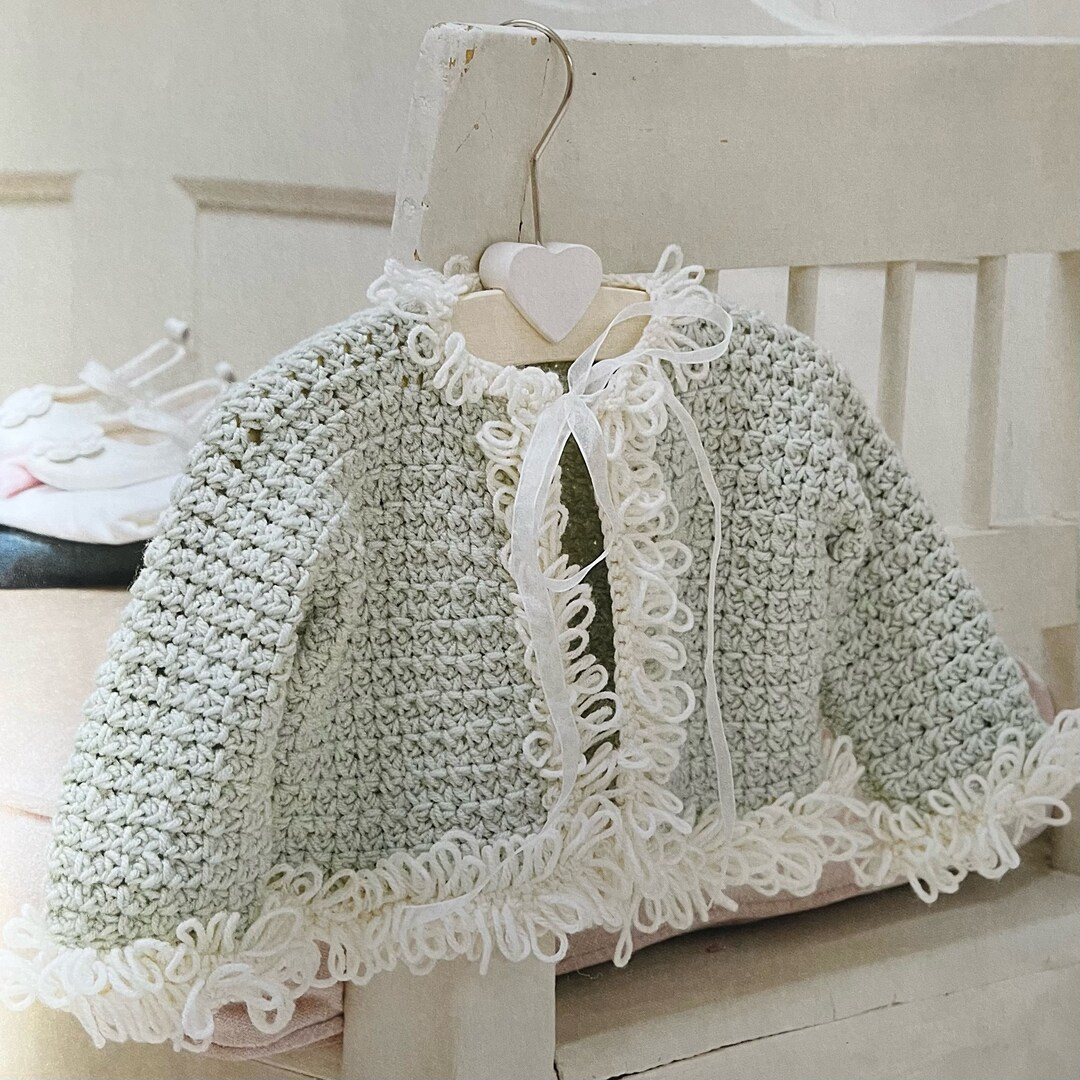 Crochet Loopy Trimmed Cardigan Pattern Looped Jacket PDF Instant ...