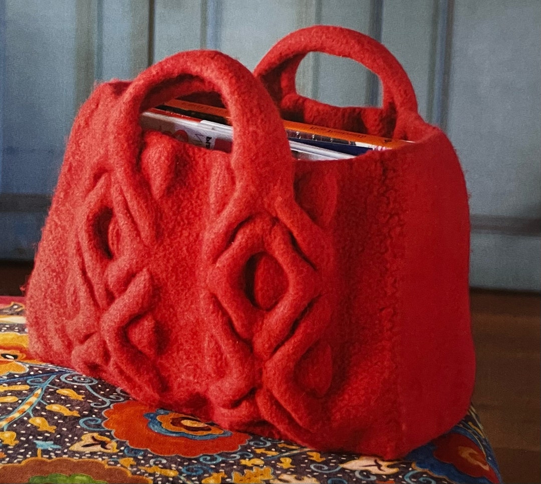 Stunning Knitted Felted Cable Bag Pattern Beautiful Felt Design for A ...