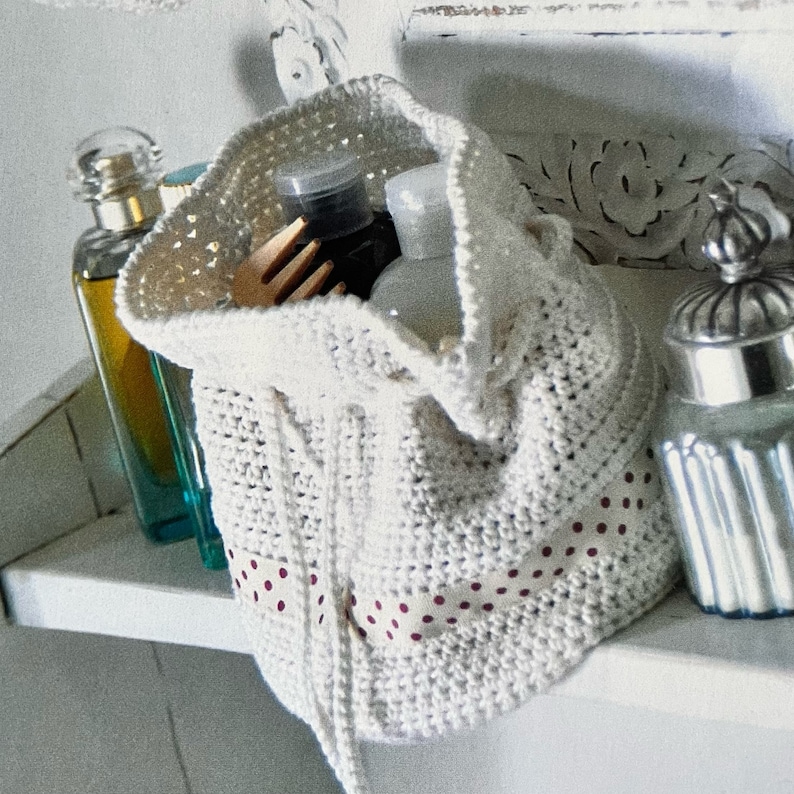 Crochet Drawstring Wash Bags Pattern Create These in Two Sizes Lovely ...