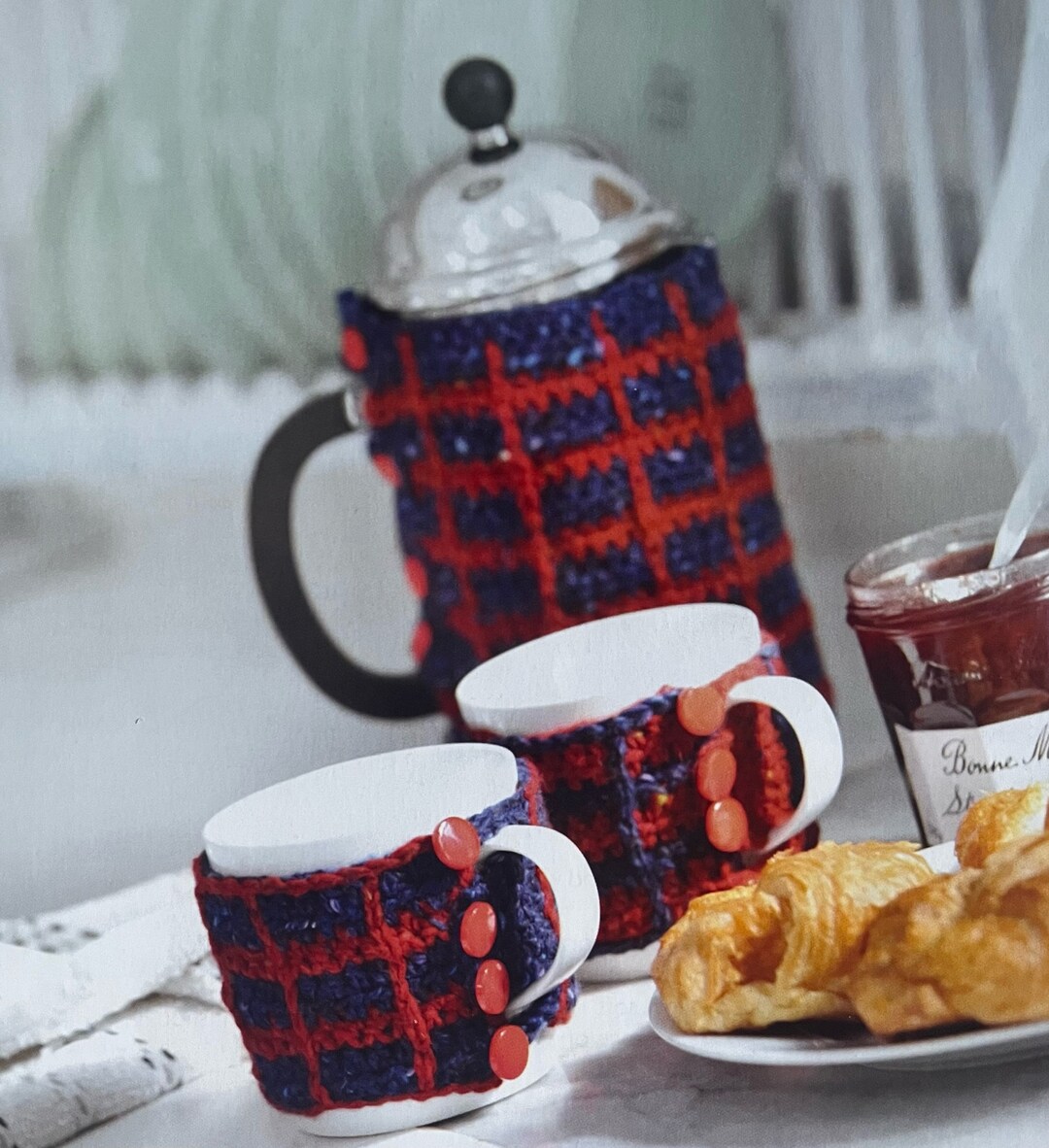 Crochet Coffee Cafetiere Pattern Create Cosy Pot Warmer and Mug Cosies ...