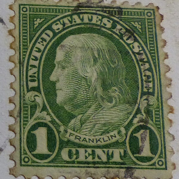 Rare Postcard With Benjamin Franklin Stamp - Etsy