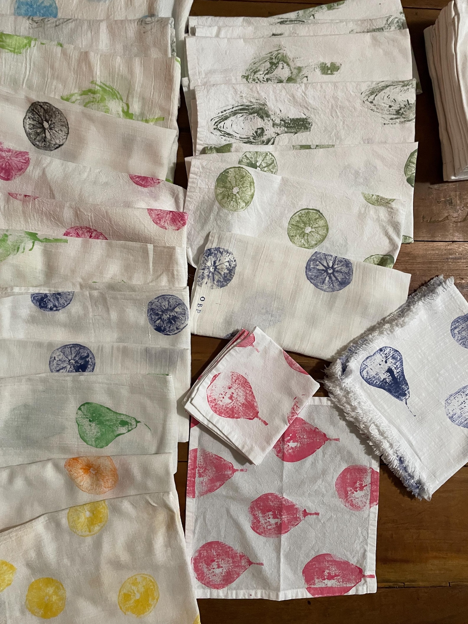 Hand Stamped 24 X 24 Tea Towels - Etsy