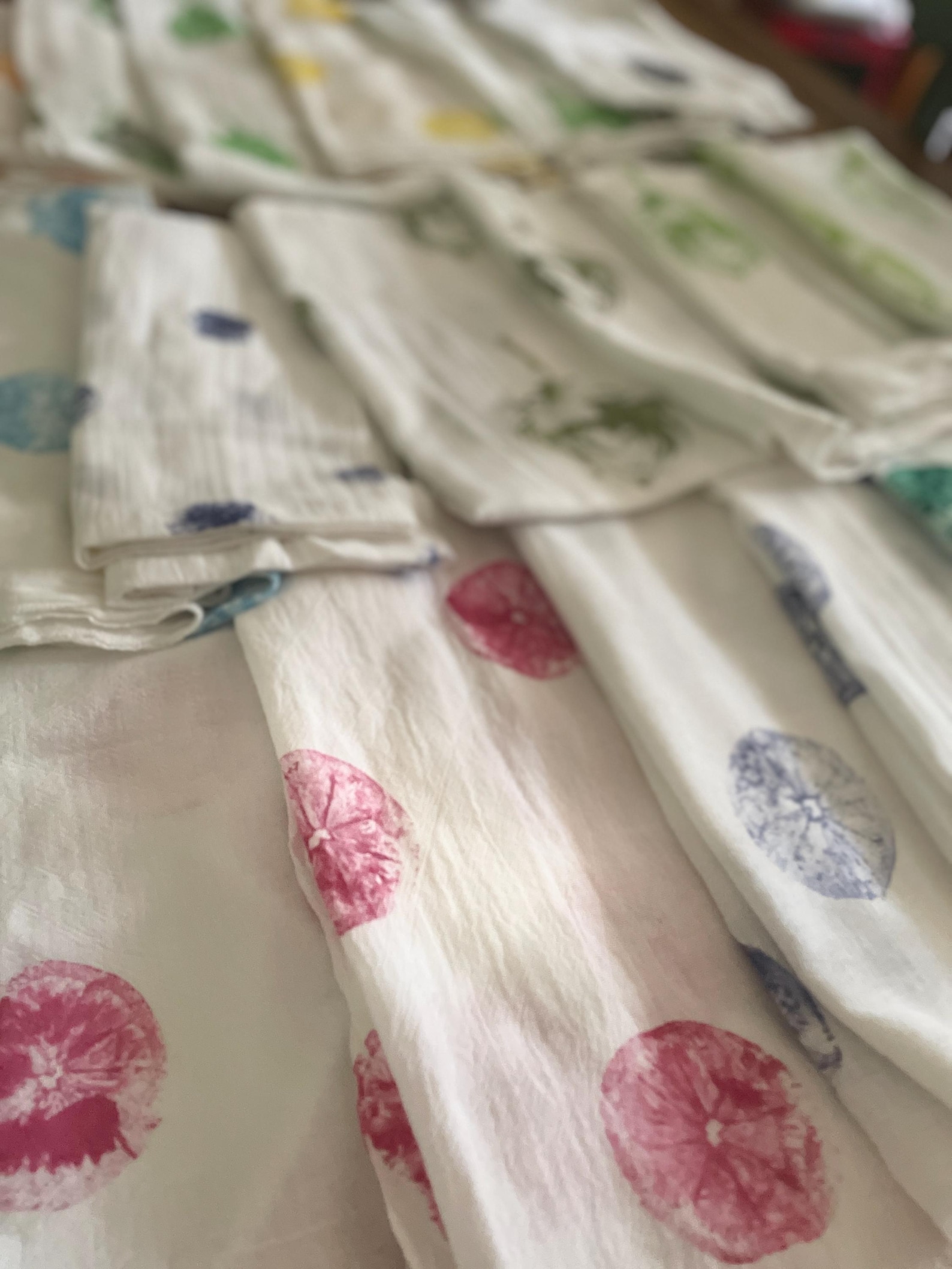 Hand Stamped 24 X 24 Tea Towels - Etsy
