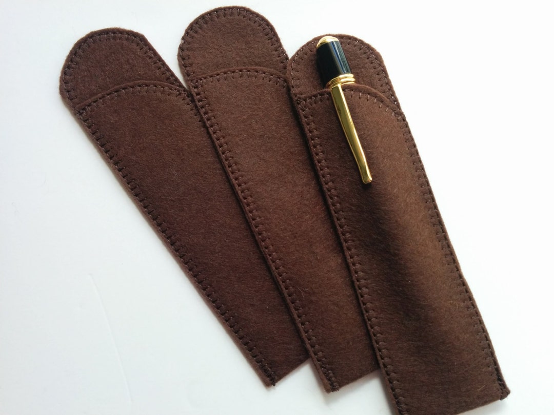 Pen Sleeve, Brown, Wool Felt Pen Protector for Purse and Pocket ...