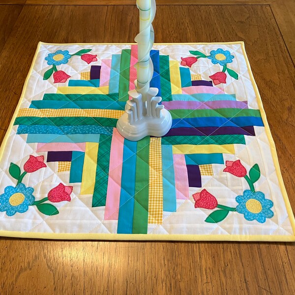 Log Cabin Table Topper Pattern - Etsy