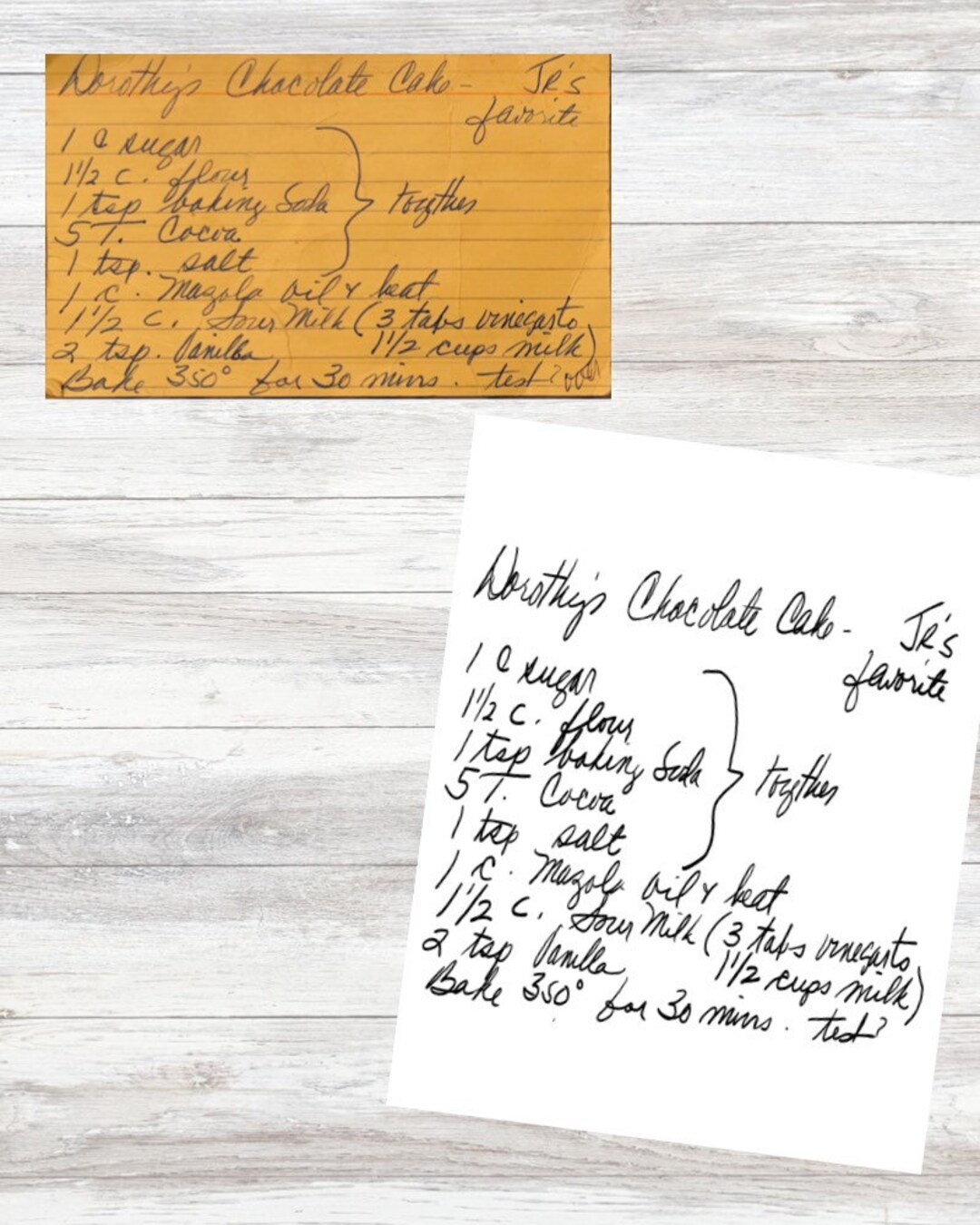 Custom Handwritten Recipe or Note Printable Sign Digital Print ...