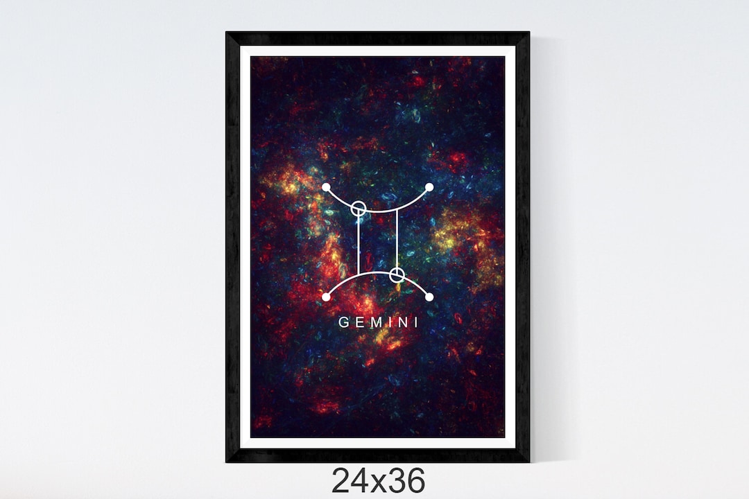 Wall Art Gemini Zodiac Sacred Geometry Style - Digital Print - Etsy