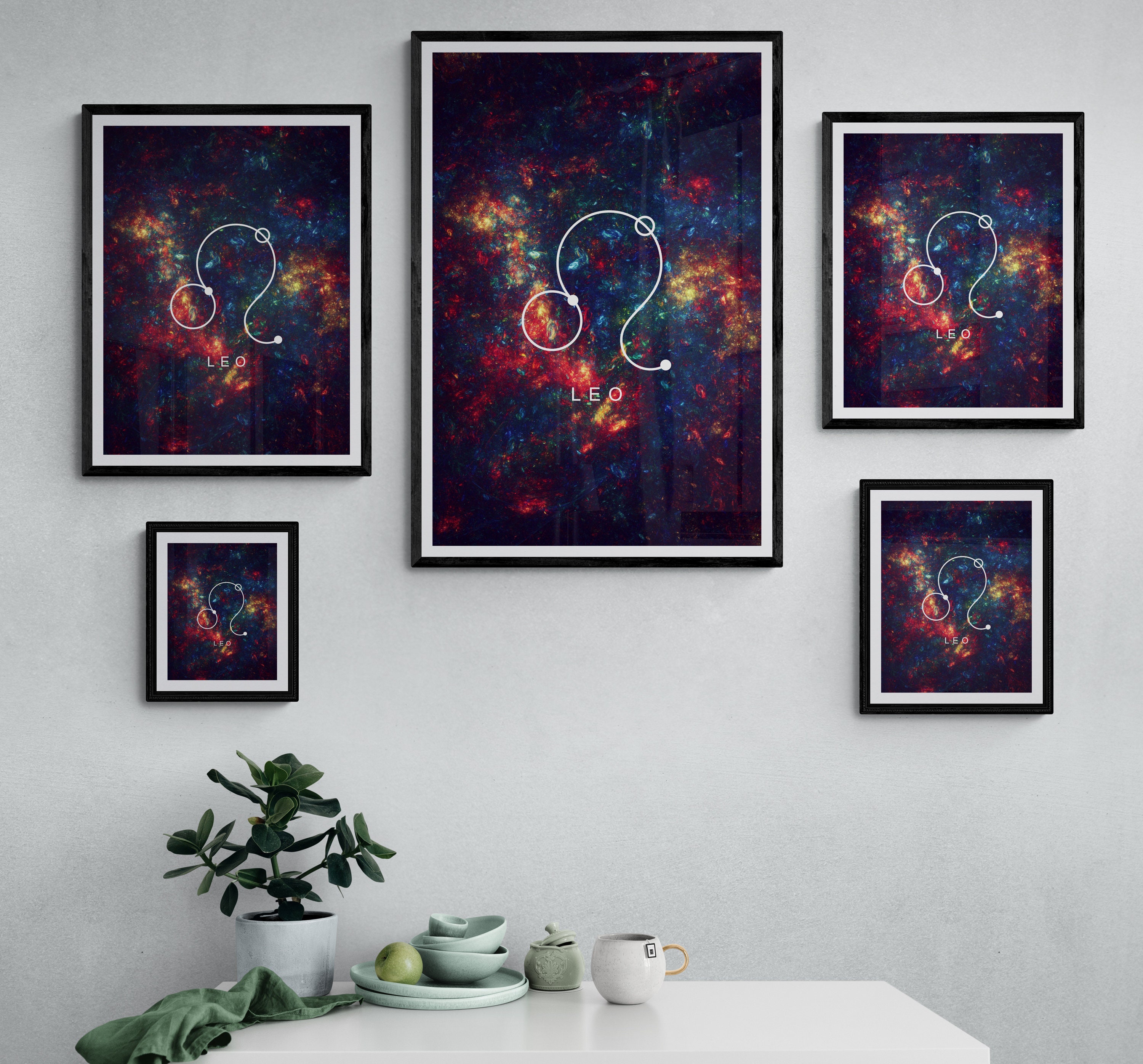 Leo Zodiac Sacred Geometry Style Digital Print - Etsy
