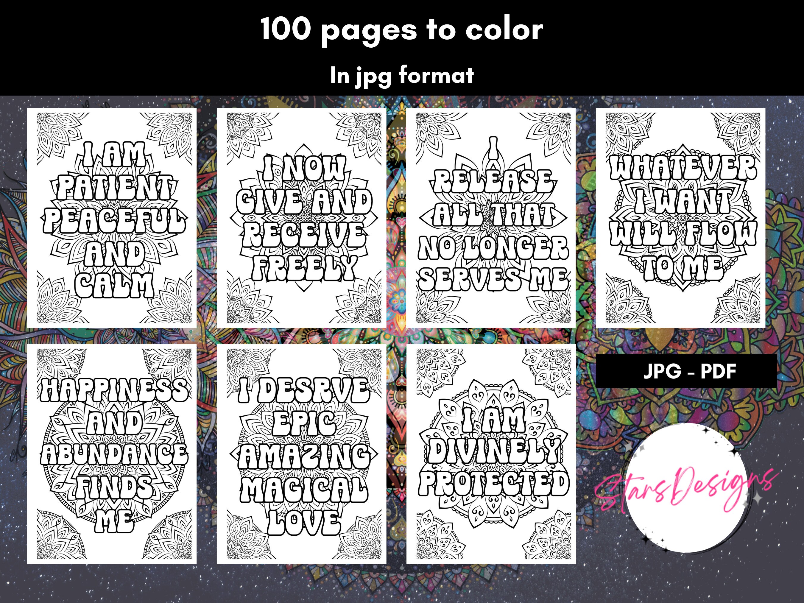 Coloring Pages for Adults Awakening Mandalas - Affirmations for Mind ...