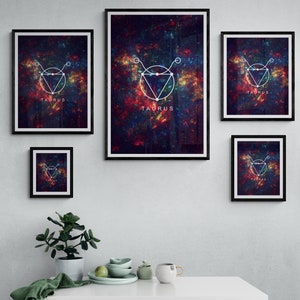 Taurus Zodiac Sacred Geometry Style Digital Print - Etsy