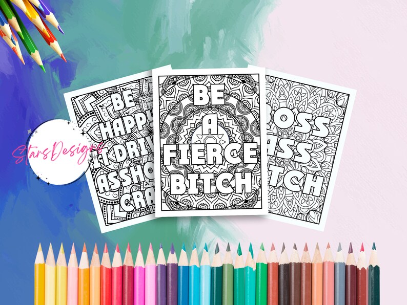 Motivational Swearing Coloring Pages for Adults - Etsy Australia