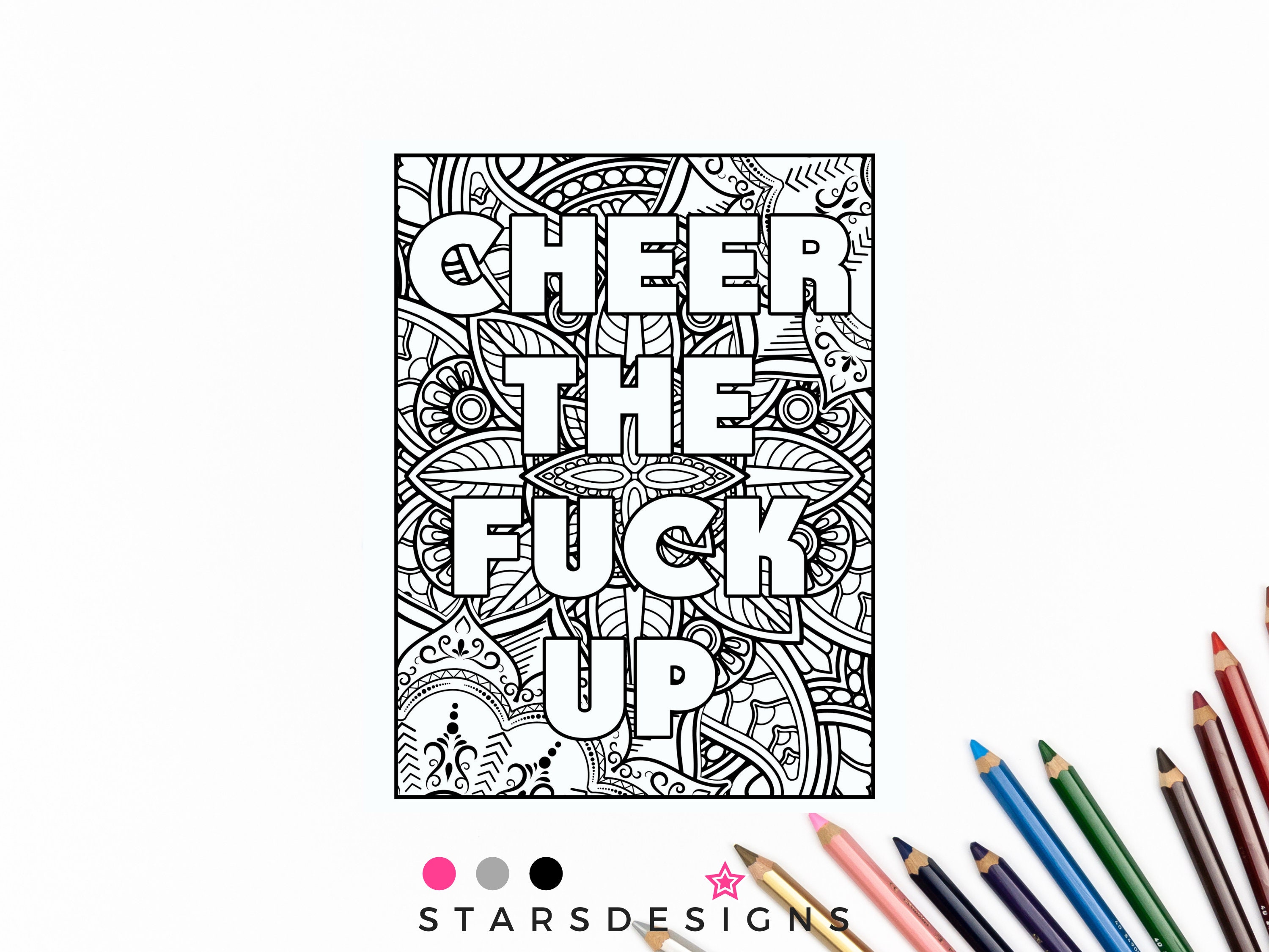 Motivational Swearing Coloring Pages for Adults - Etsy