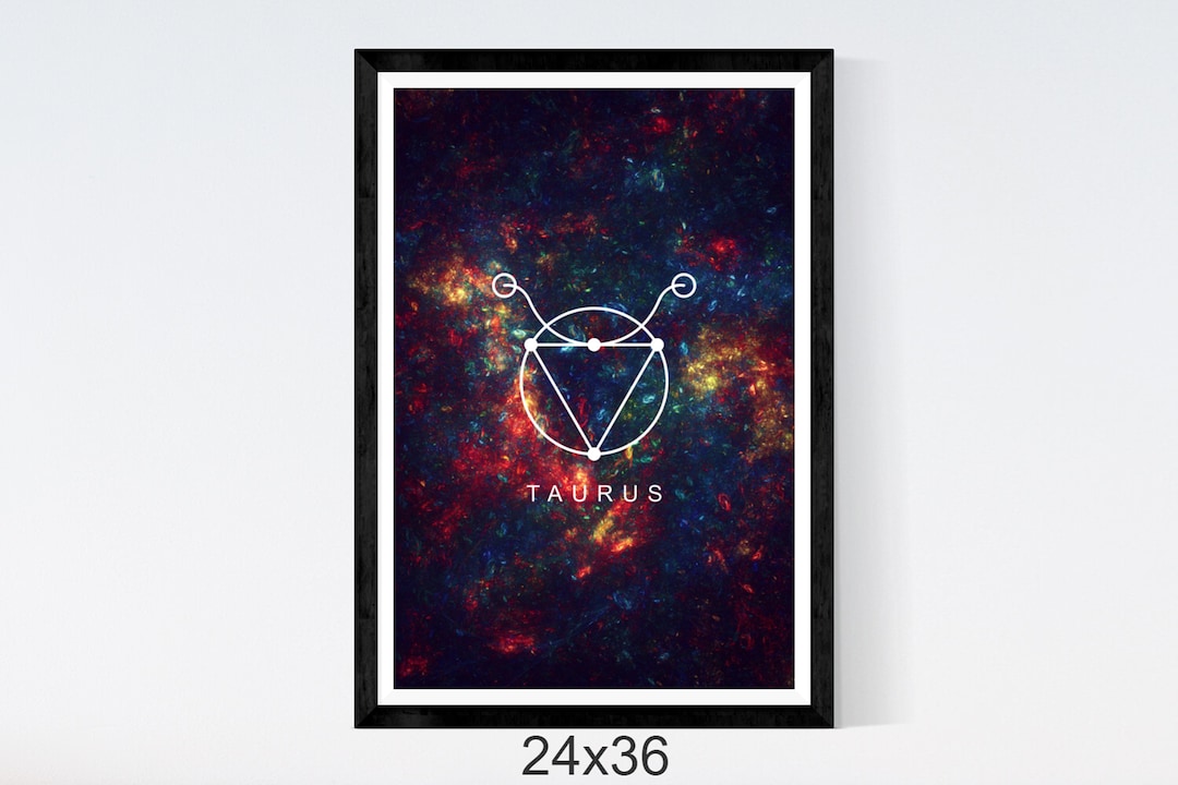 Wall Art Taurus Zodiac Sacred Geometry Style - Digital Print - Etsy