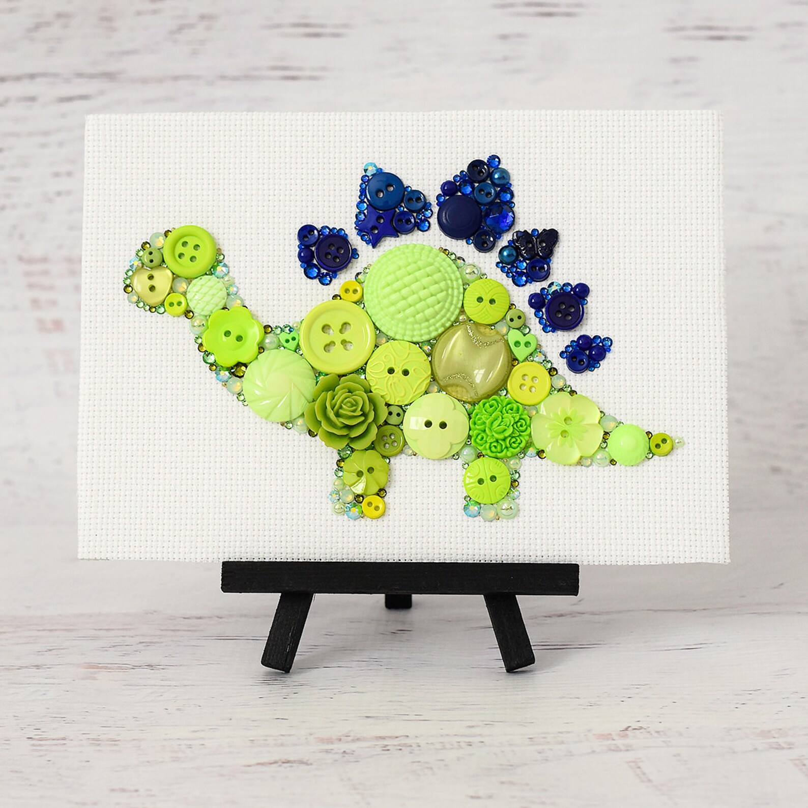 Custom Button Dinosaur Handmade Button Art Stegosaurus | Etsy Canada