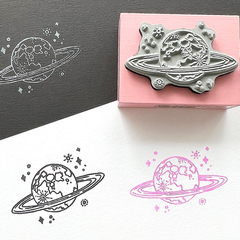 Planet Rubber Stamp - Etsy