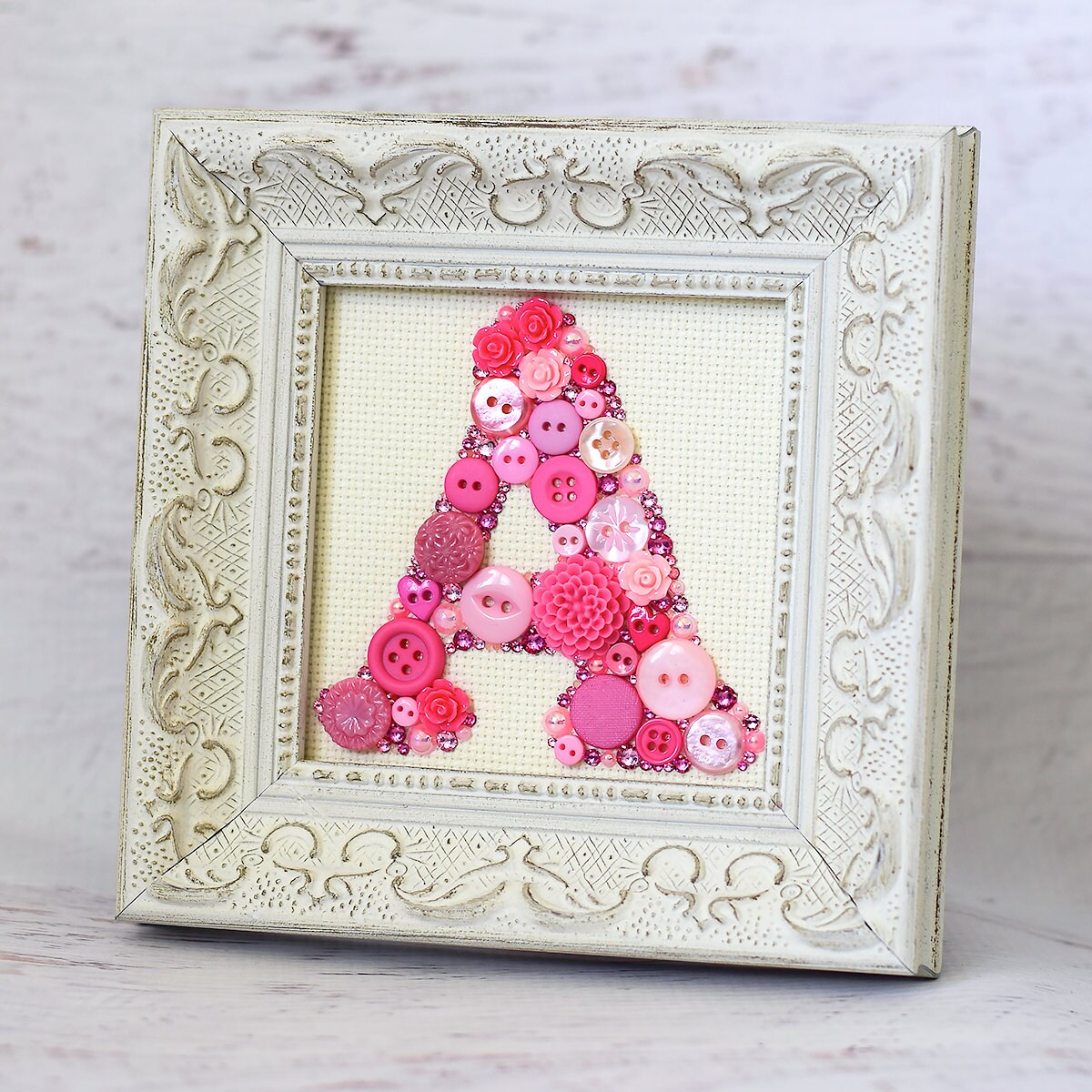 Monogram Letter Custom Framed Button Letter Art Nursery - Etsy UK