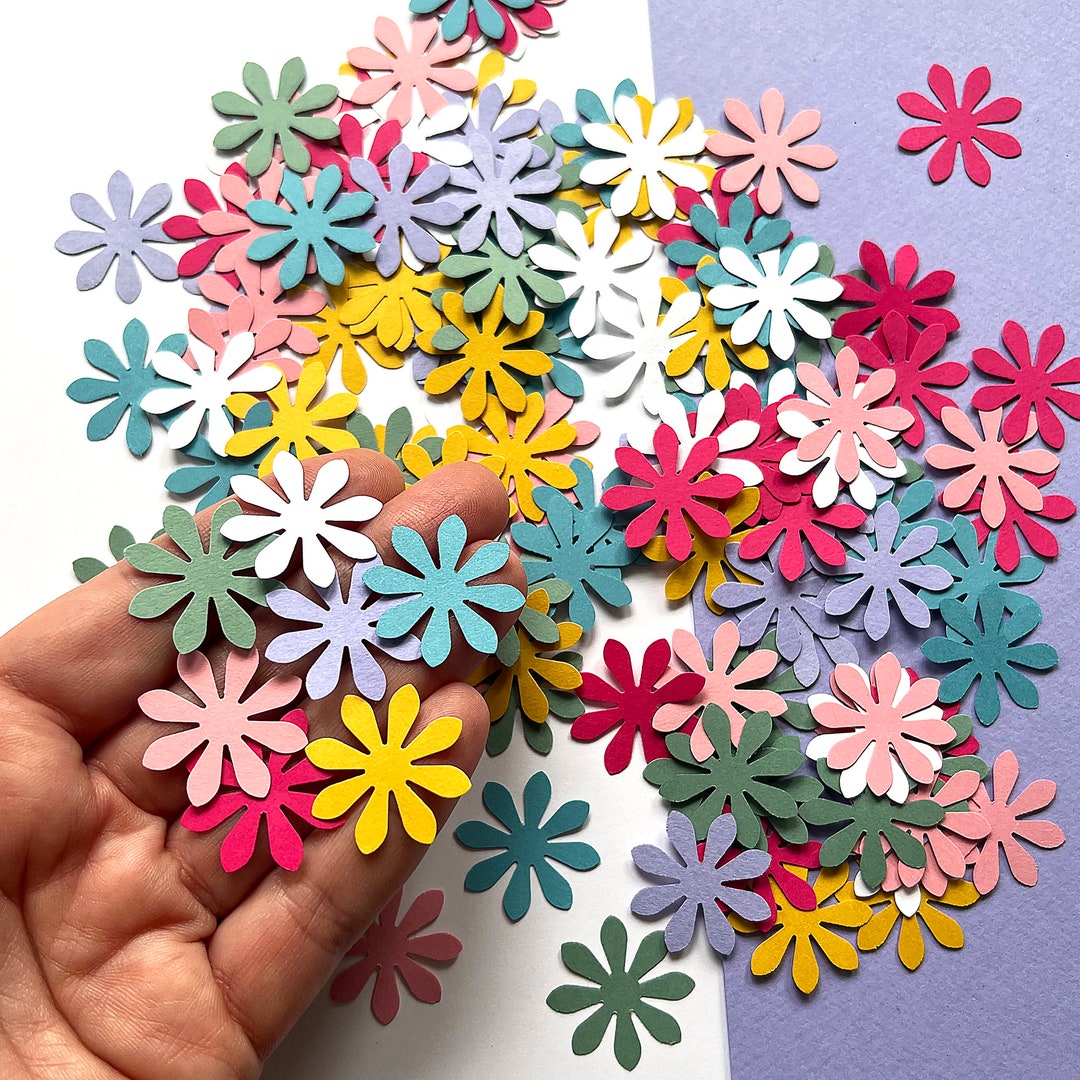 Flower Shaped Confetti | Colorful Paper Confetti | Flowers Table ...