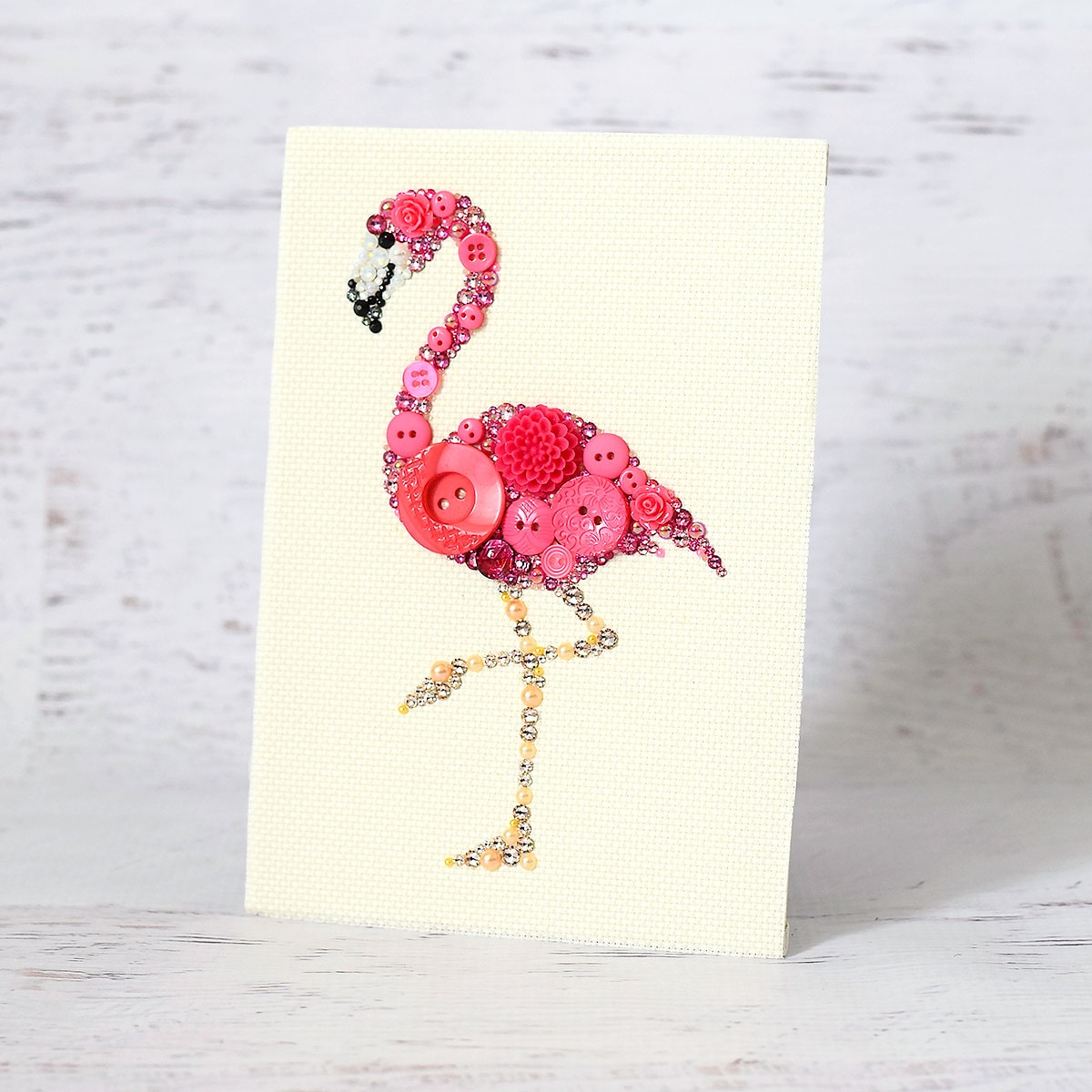 Made to Order Pink Flamingo Button Art Pink Flamingo Wall - Etsy Australia
