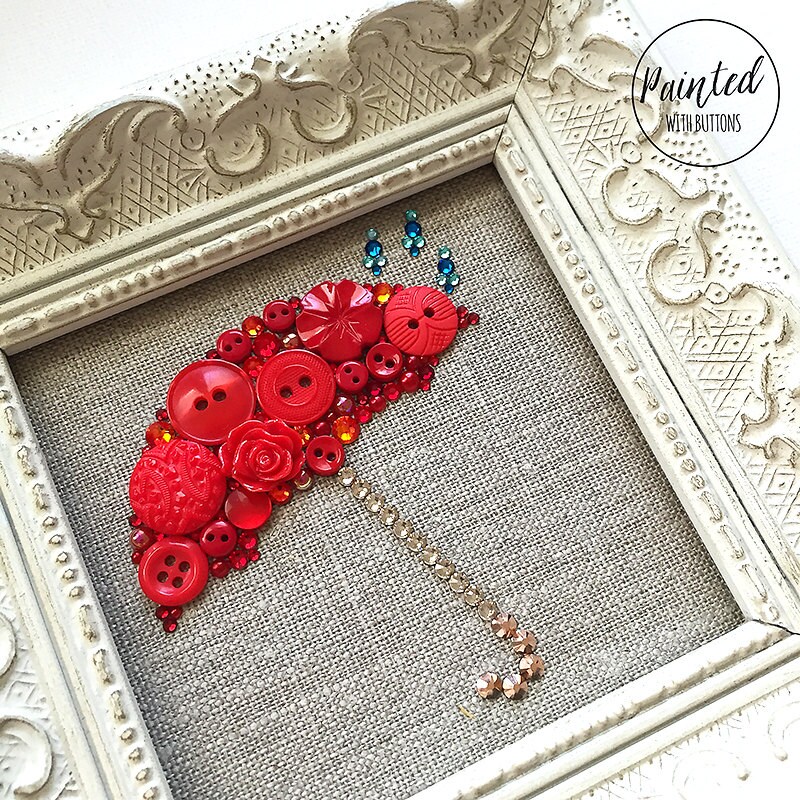 CUSTOM Framed Button Art, Umbrella Wall Art, Mudroom Decor, Umbrella ...