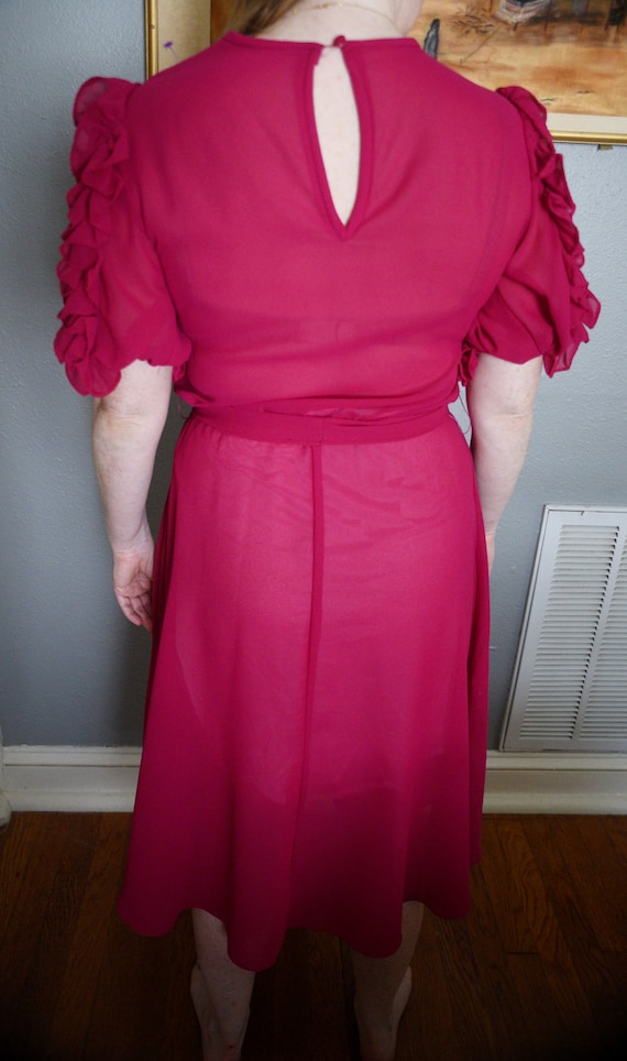 Small / Medium - Pretty Sheer Vintage Secretary Dress - Gem