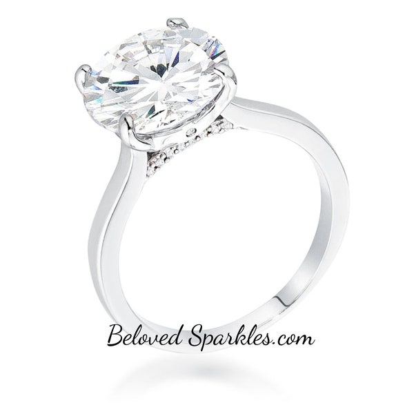 Cubic Zirconia Engagement Ring - Etsy