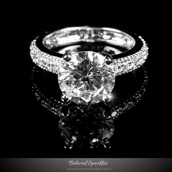 3 Carat Cubic Solitaire Ring - Etsy