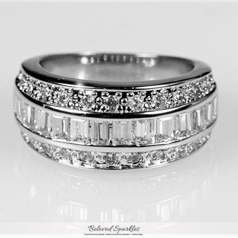 Channel Set Cocktail Ring - Etsy