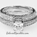 Lupe .5ct Princess Cut CZ Filigree Engagement and Wedding Ring Set-2ct ...