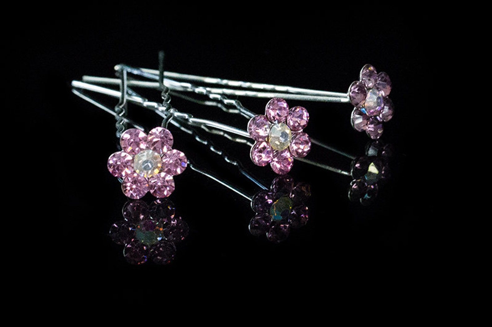 Pink Rhinestone Hair Stick Pin Pink Crystal Flower Cluster - Etsy