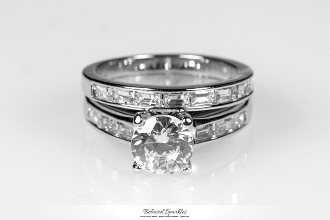 Charla 1ct Princess Cut Cubic Zirconia 1.5ct Engagement and Wedding ...
