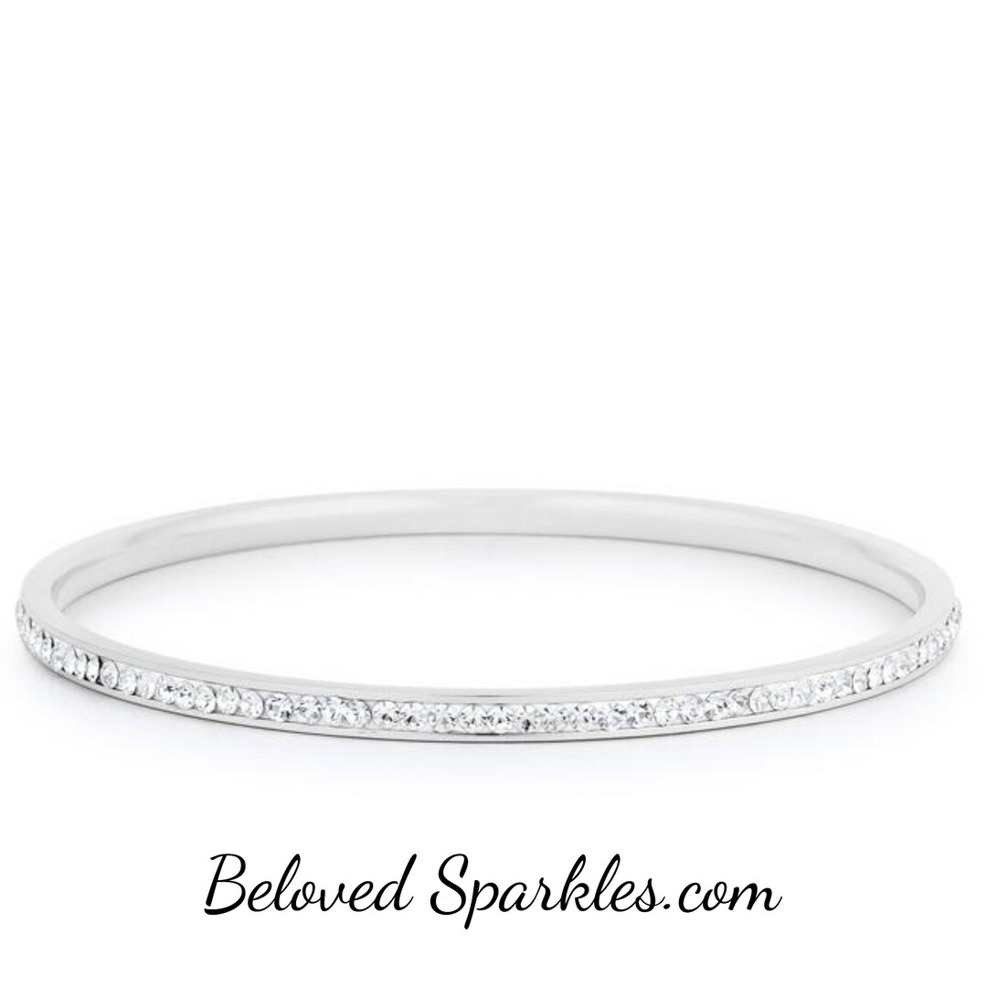 Katlynn 2 Carat Round Cubic Zirconia Bangle Bracelet - Fashion ...