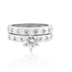 Lorenza 6mm 1ct Round CZ Bezel Set Cubic Zirconia 3ct Engagement ...