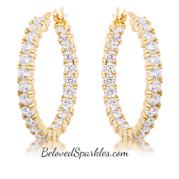 Cubic Zirconia Moissanite Hoop Earrings - Etsy