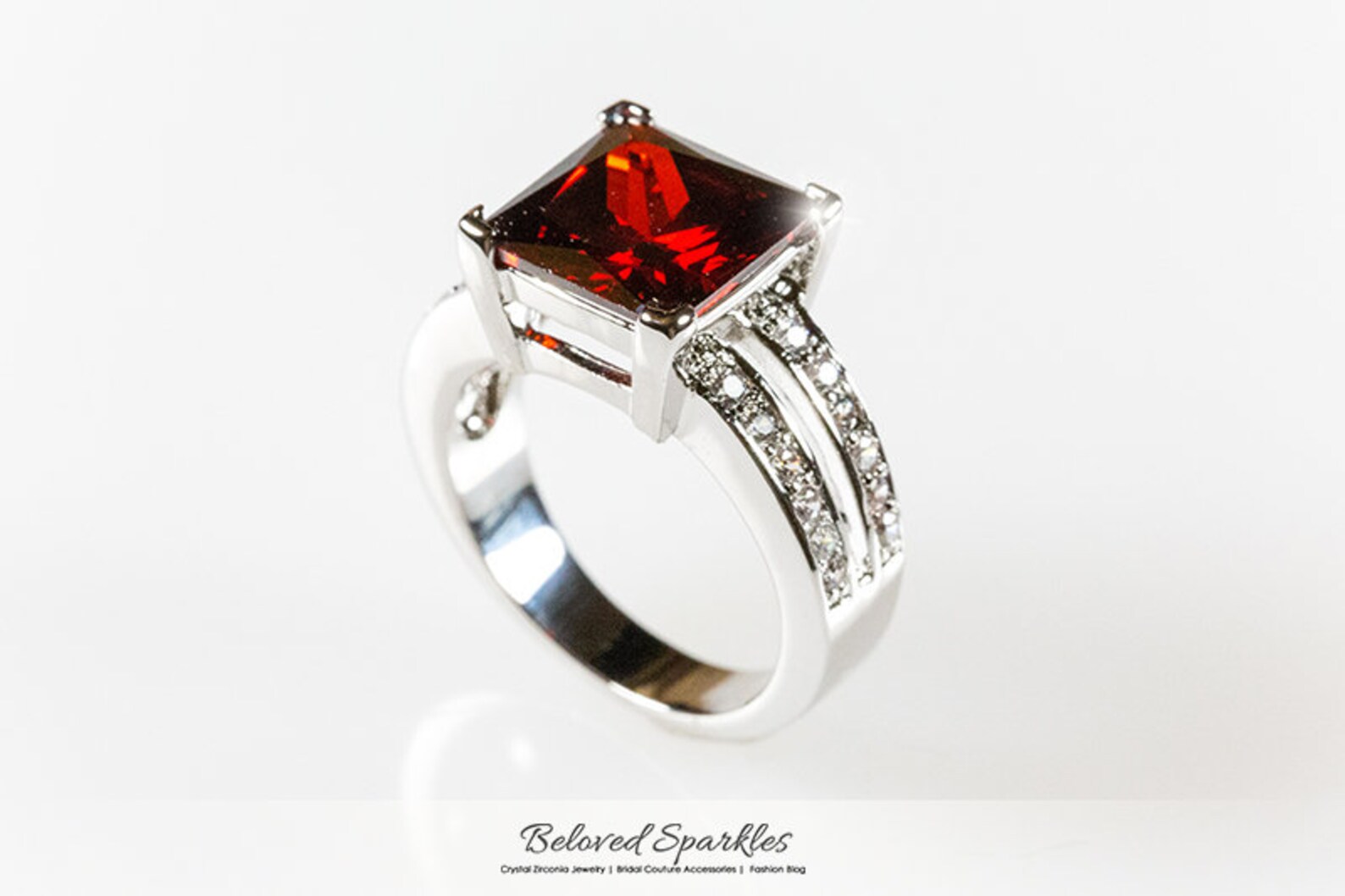 Lola 11mm Ruby Red 7.5ct Princess Cut Solitaire CZ Engagement - Etsy